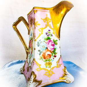 French Sevres Porcelain Pitcher, Flower Vase, Marked With Double L of ...