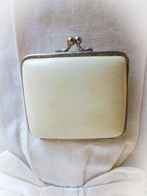 French Antique Coin Purse, Lucite with Sterling Silv… - Gem