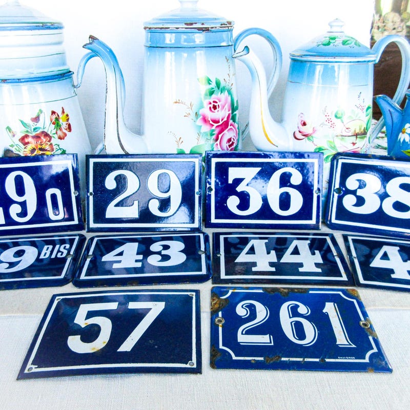 Enamel House Numbers - Etsy