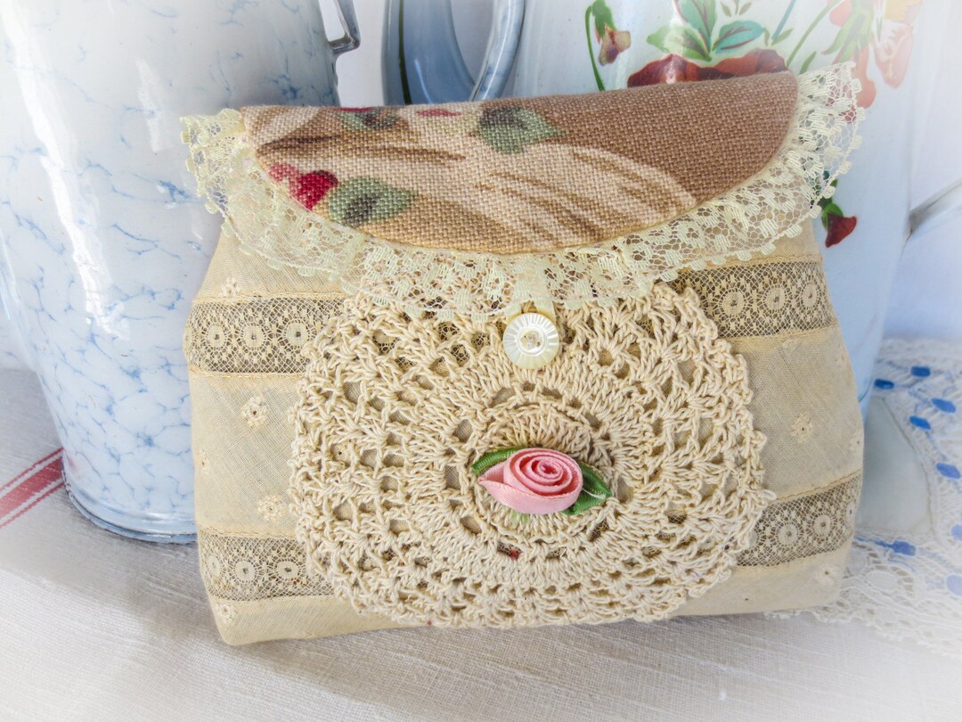 French Clutch Fabric Purse All Vintage French Fabrics Tiny Hand Made ...