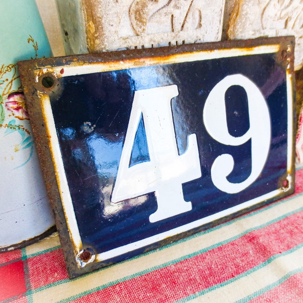 French Enamel Number Signs - Etsy