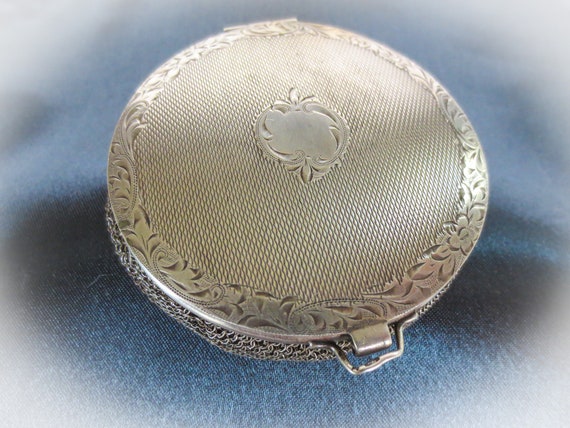 French Antique Sterling Silver Compact,French Antique… - Gem