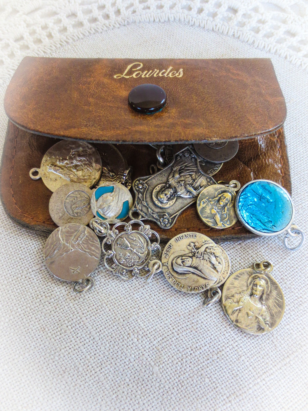 Lot of 19 French Saints Medals Charms: St Bernadette, Theresa ...