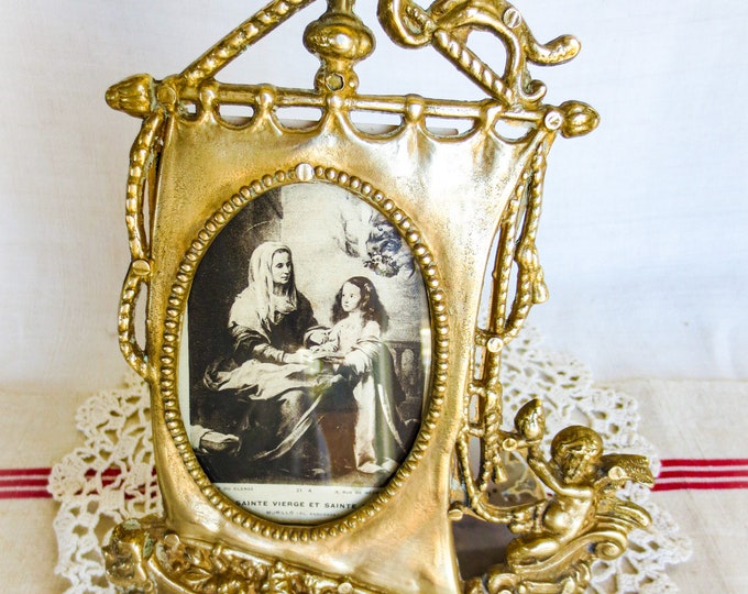 French Antique Bronze Picture Frame: Victorian Oval Standing Frame - Etsy