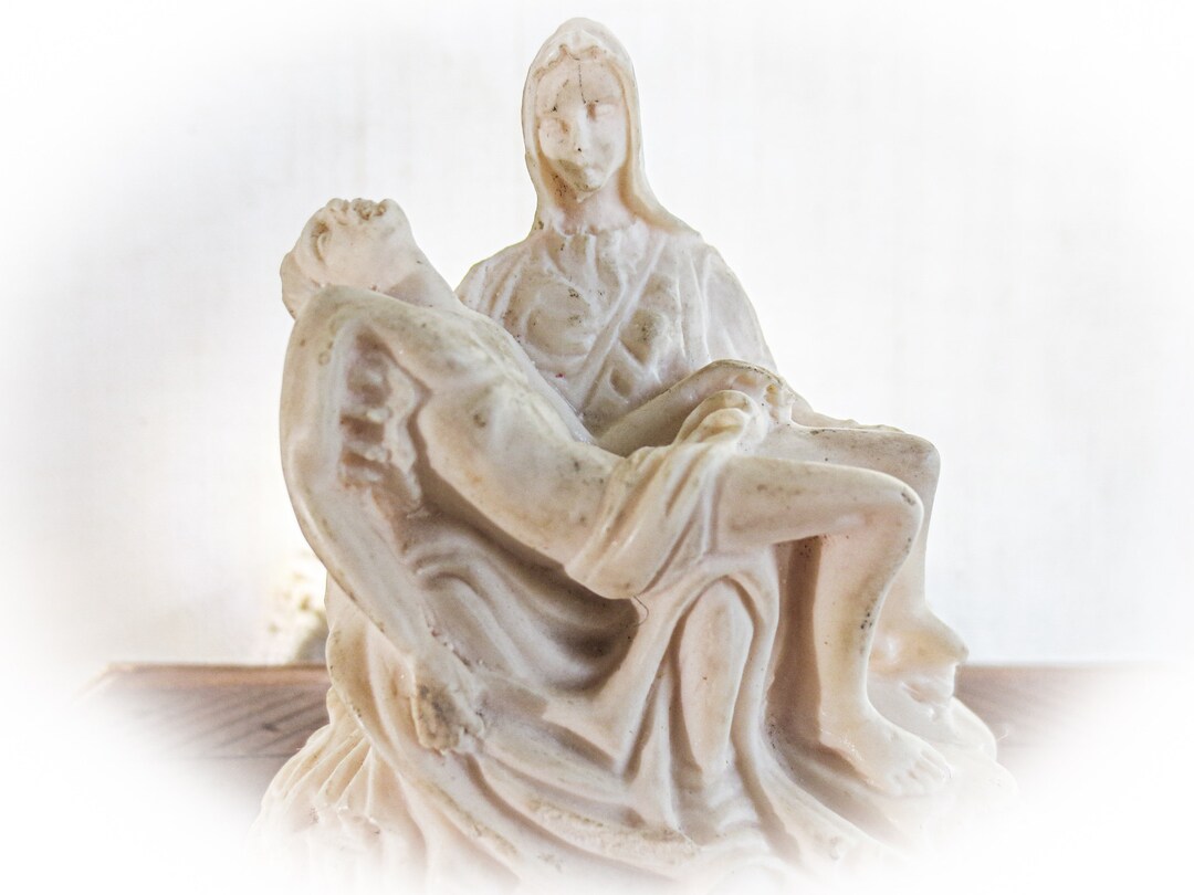 Mini Meerschaum Pieta Carving: Mary and Christ, Signed Italian ...