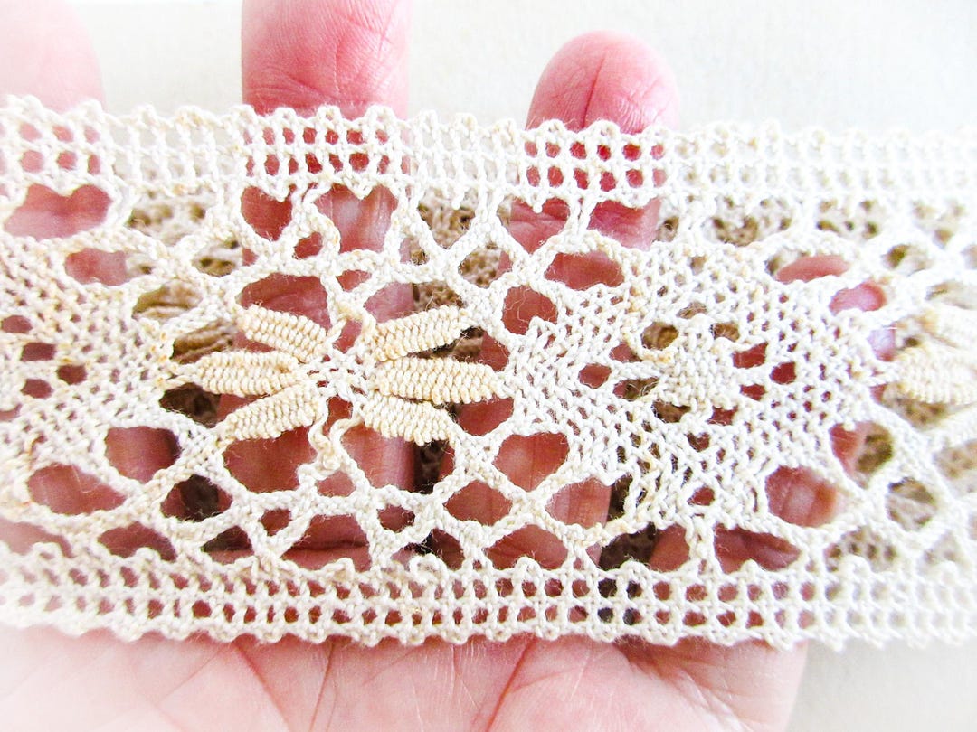 French Lace, Antique Embroidered Lace on Original Card, Le Puy Lace ...