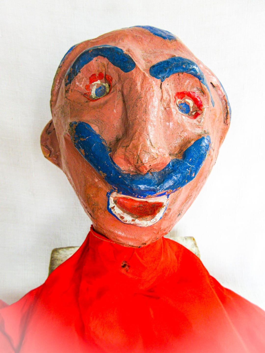 Antique Guignol Puppet: Paper Mache Village Idiot, Red Robe - Etsy
