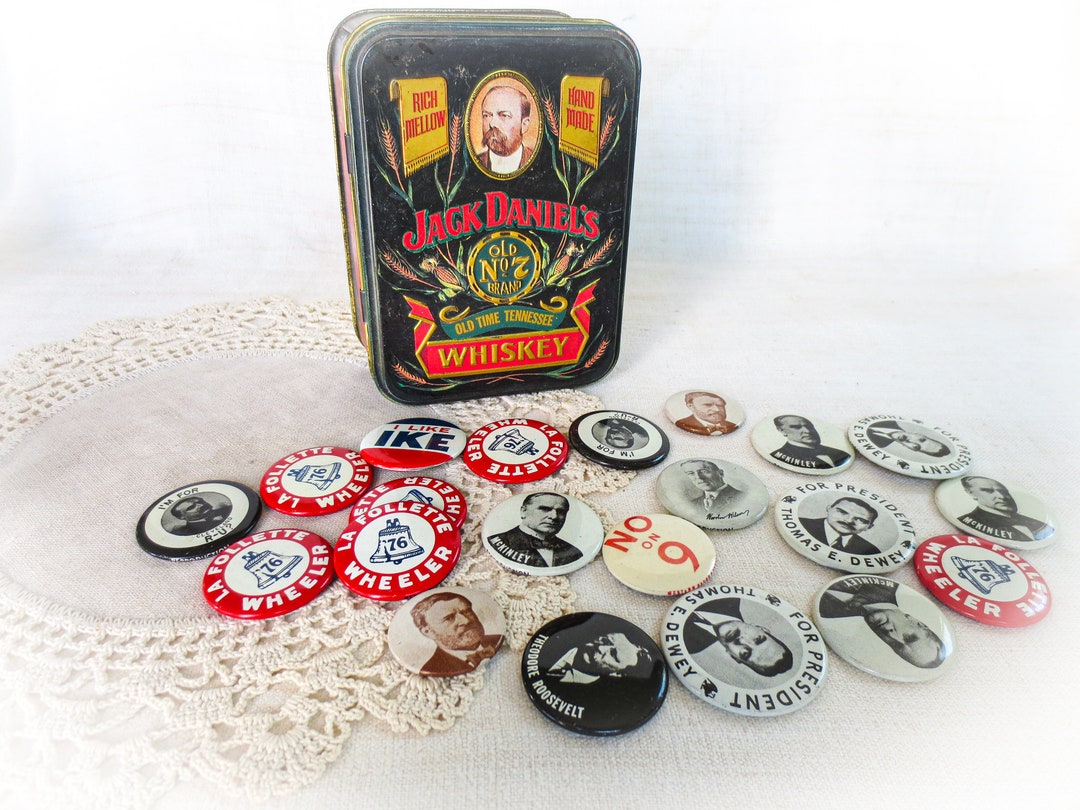 Lot-political Party Buttons Tin Box for Storage Jack Daniels - Etsy