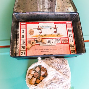 French Antique Loto Game -bingo Game, Loto Cards and Round Wooden ...