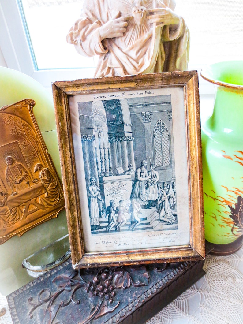 Small Antique French Certificate of First Holy Communion - Etsy