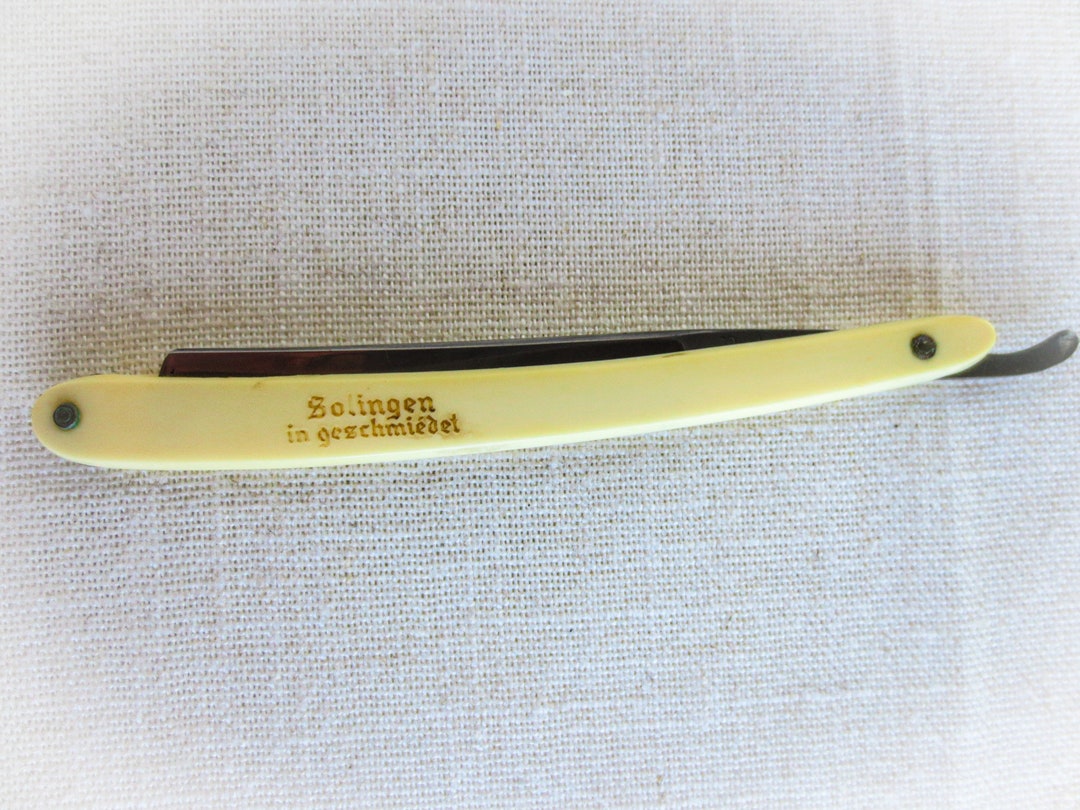 Antique German Straight Razor, Solingen, Steel Blade, Bakelite Handle ...