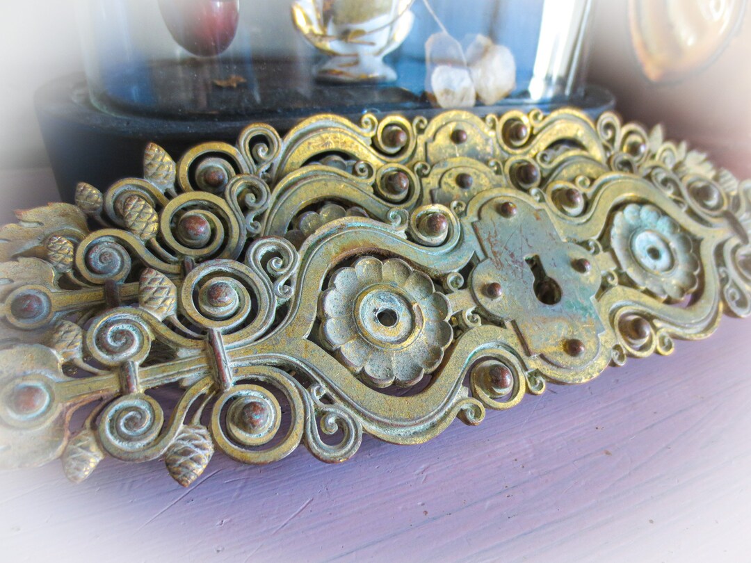 Set of 3 Antique French Bronze Escutcheons for Furniture Decor ...