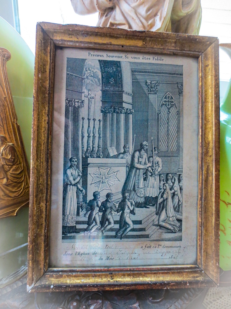 Small Antique French Certificate of First Holy Communion - Etsy