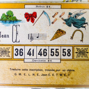 French Antique Loto Game -bingo Game, Loto Cards and Round Wooden ...