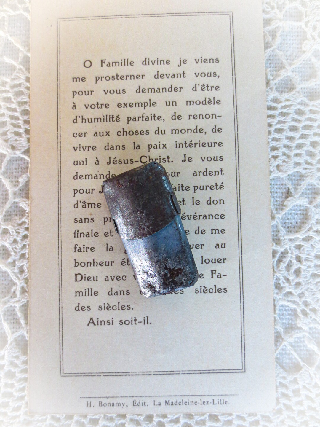 Pocket Saint Anthony - WWI, Poilu Saint, Miniature Metal Capsule With ...