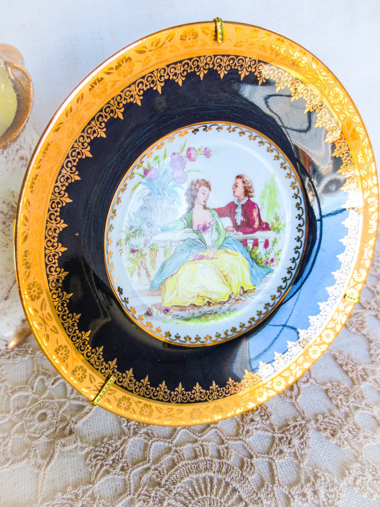 French Vintage Limoges Porcelain Miniature Plate With Stand | Etsy