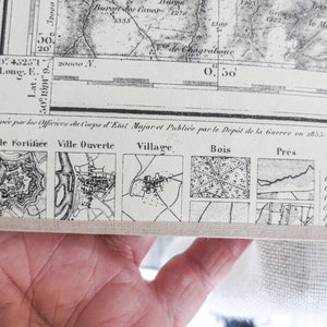 Map brioude French Antique Pocket Map Linen Backed Dated 1885 by E ...