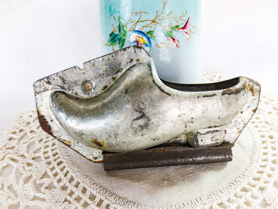Chocolate Mold. French Antique - Shoe, Clog, Metal Mold With Clamp ...