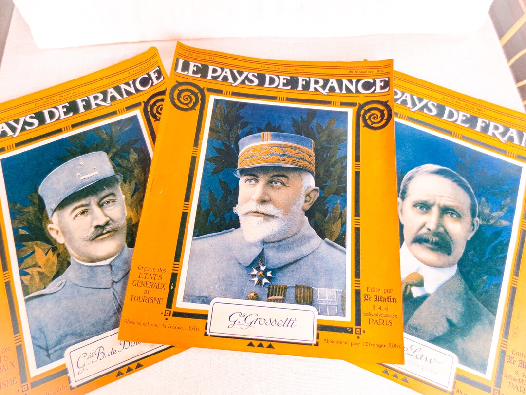Le Pays De France, Set of 3 French Magazines, Early 1900s - World War I ...
