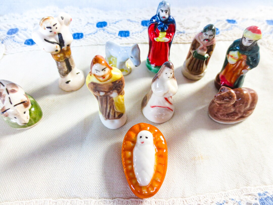 Nativity Scene Feves, Vtg Creche Nativity Figures, Feve Figurines ...