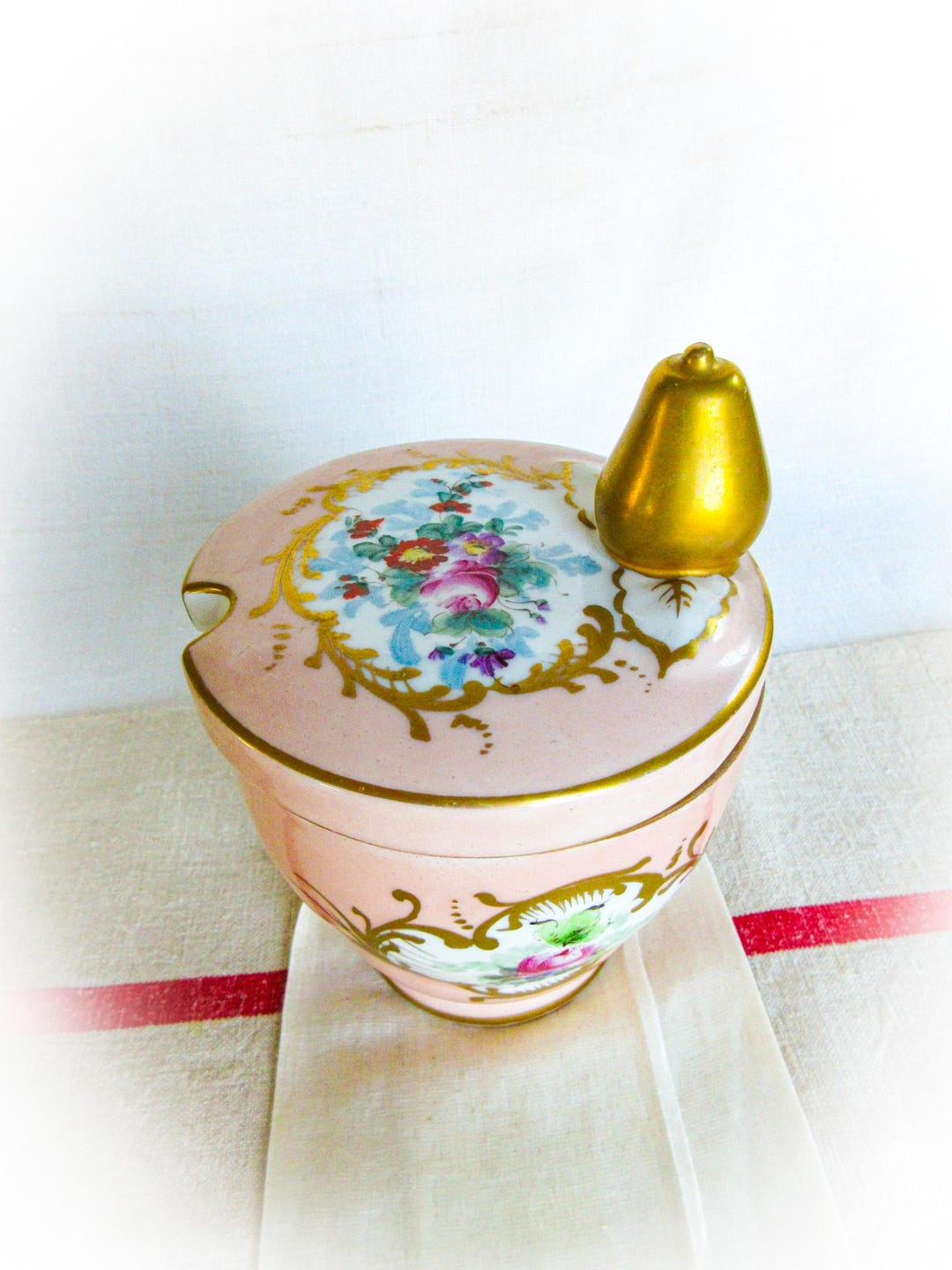 Antique Sevres Porcelain Lidded Pot, Dressing Table, Jam Pot, Knob ...