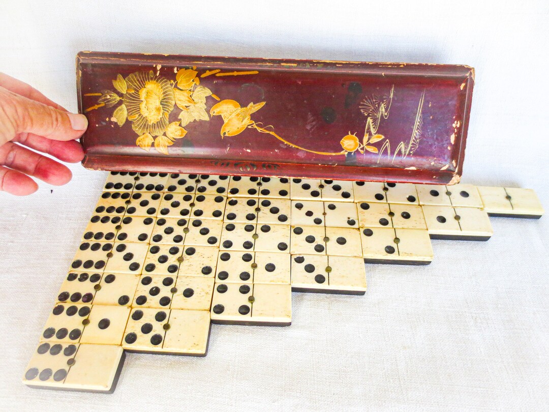 French Antique Domino Set, French Antique Dominoes in Antique Lacquer ...