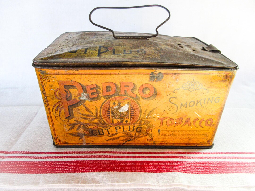 Pedro Tobacco Tin Box With Hinged Lid,cut Plug by the WN S Kimball & Co ...