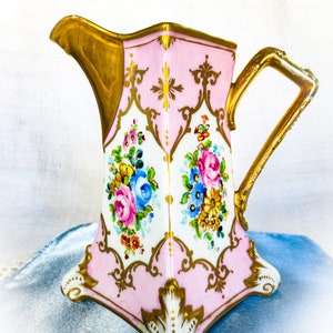 French Sevres Porcelain Pitcher, Flower Vase, Marked With Double L of ...