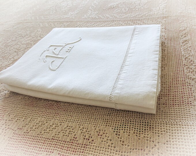 French White Linen/cotton Trousseau Sheet Antique Flat - Etsy