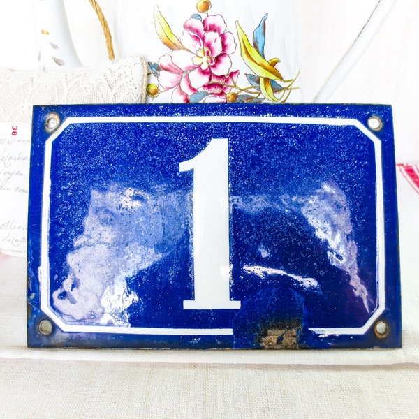 French Enamel Number - Etsy