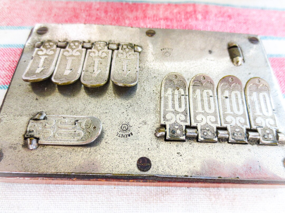 French Antique Bridge Counter, Brevete, Mark Stainless Tabs, Wood ...