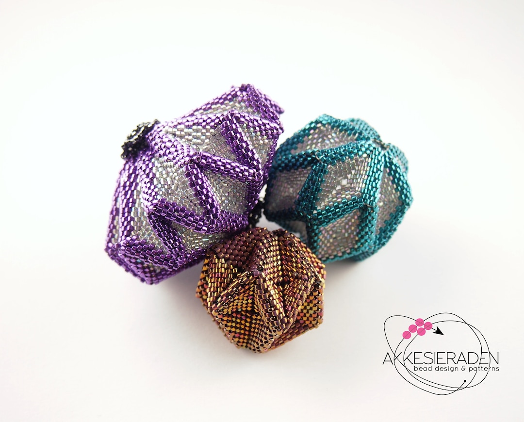English Pattern for Peyote Balls With Diamond or Kite Shapes - Etsy