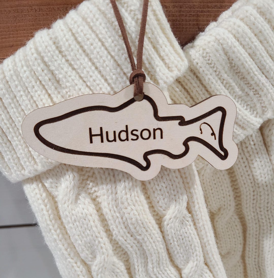Fisherman Stocking Tag Fishing Angler Ornament Christmas Tag Holiday ...