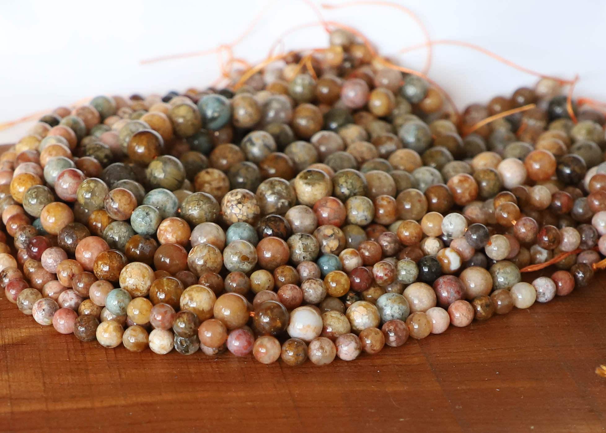 15 6mm 8mm 10mm 12mm Snakeskin Agate PLAIN Round Beads - Etsy