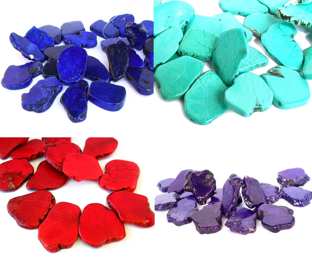 7 22mm 30mm 40mm Magnesite TOP DRILLED Slab Freeform Flat Pebble Drop ...