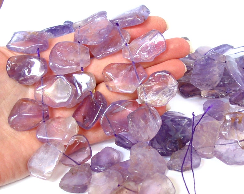 15" MIXED Gemstone Slices Purple Pink Yellow Green Flat Freeform ...