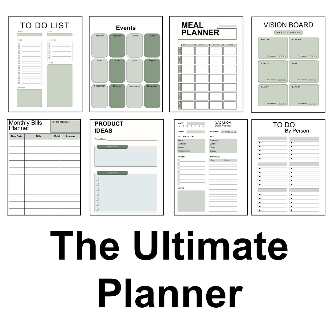 Printable Planner Package I 8.5x11 PDF SIMPLE and Effective L Instant ...