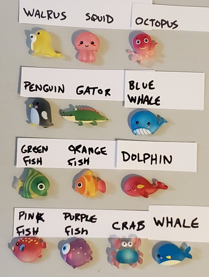 Sea Life Magnet 3-pack: Fish Penguin Whale Squid Octopus - Etsy
