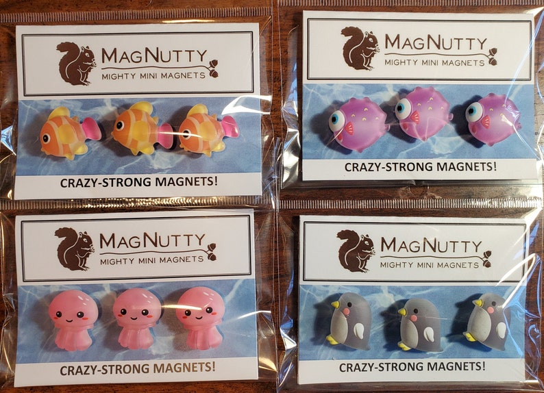 Sea Life Magnet 3-pack: Fish Penguin Whale Squid Octopus - Etsy