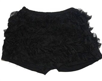 Black Ruffle Shorts - Etsy