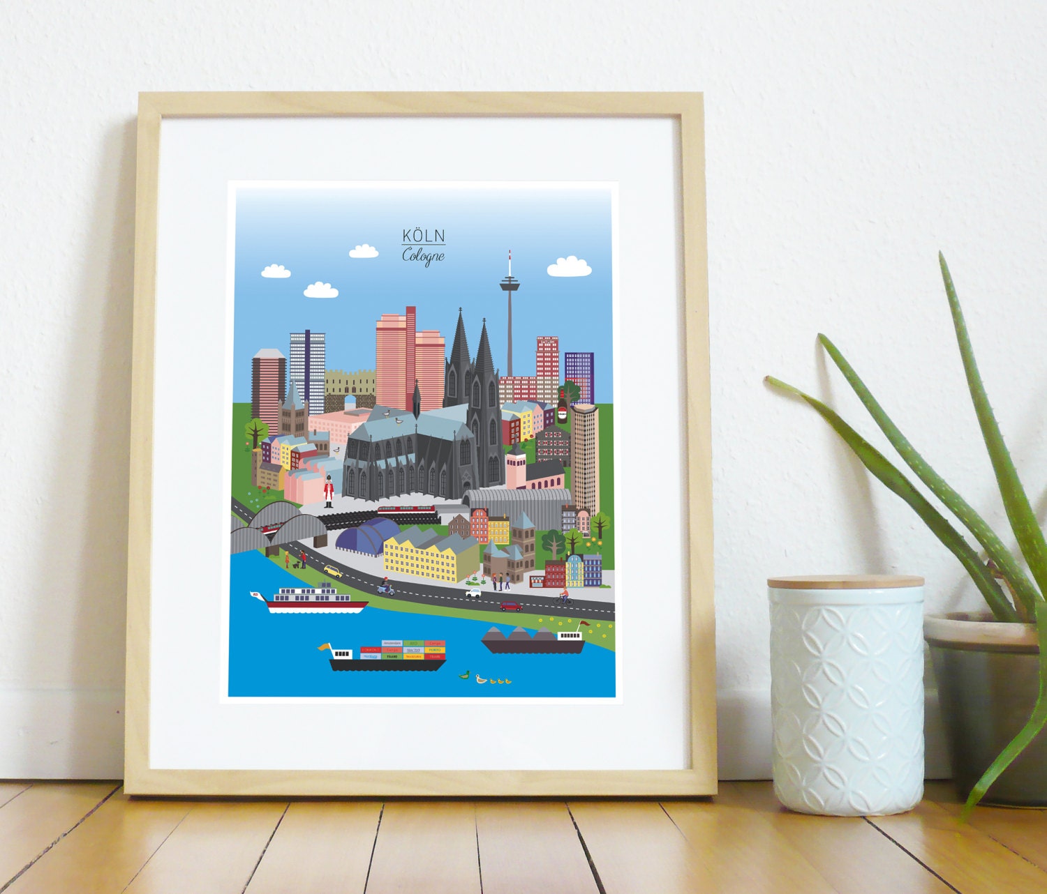 Cologne City Poster A3 print | Etsy