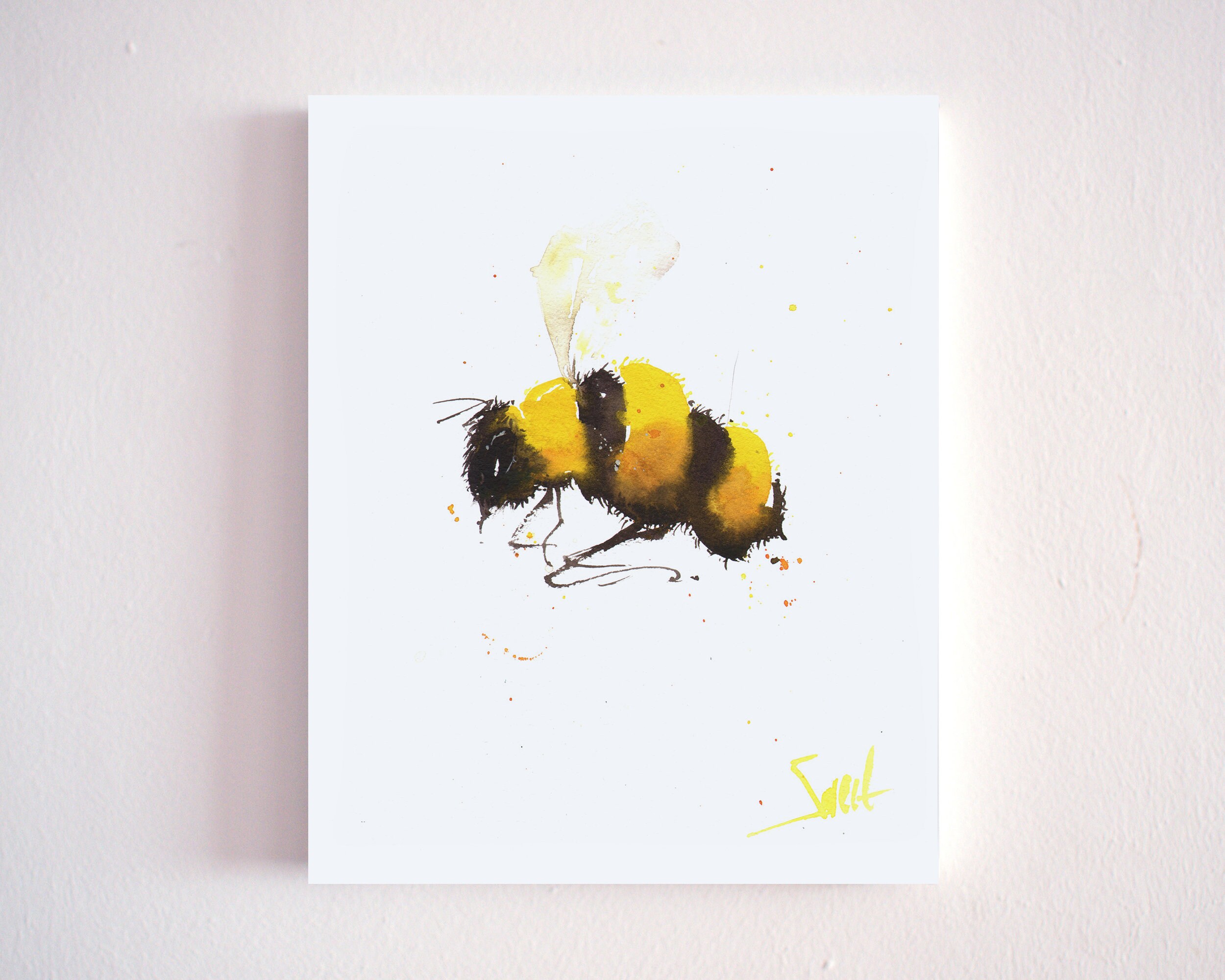 Bumble Bee Watercolor Art Print - Beekeeper Gift, Gardener Artwork - Etsy