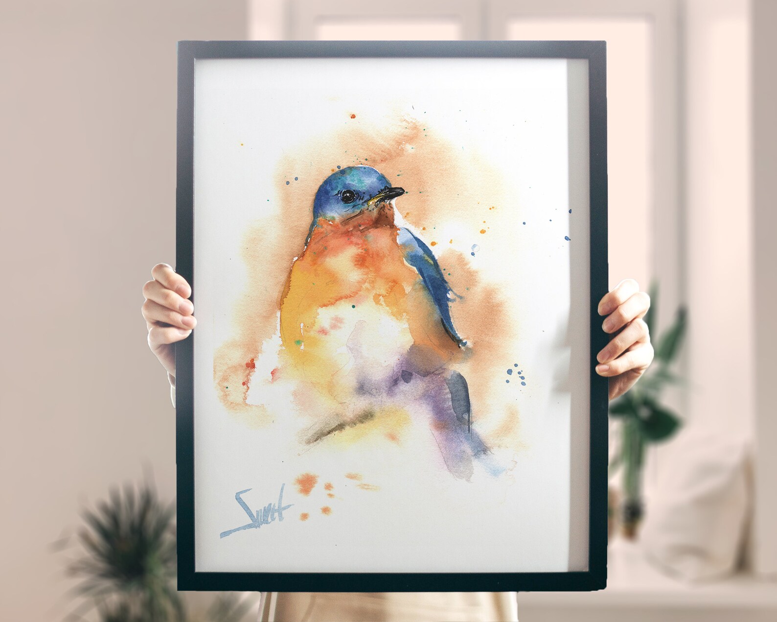 Eastern Bluebird Art Print Bird Watercolor Painting Decor by - Etsy
