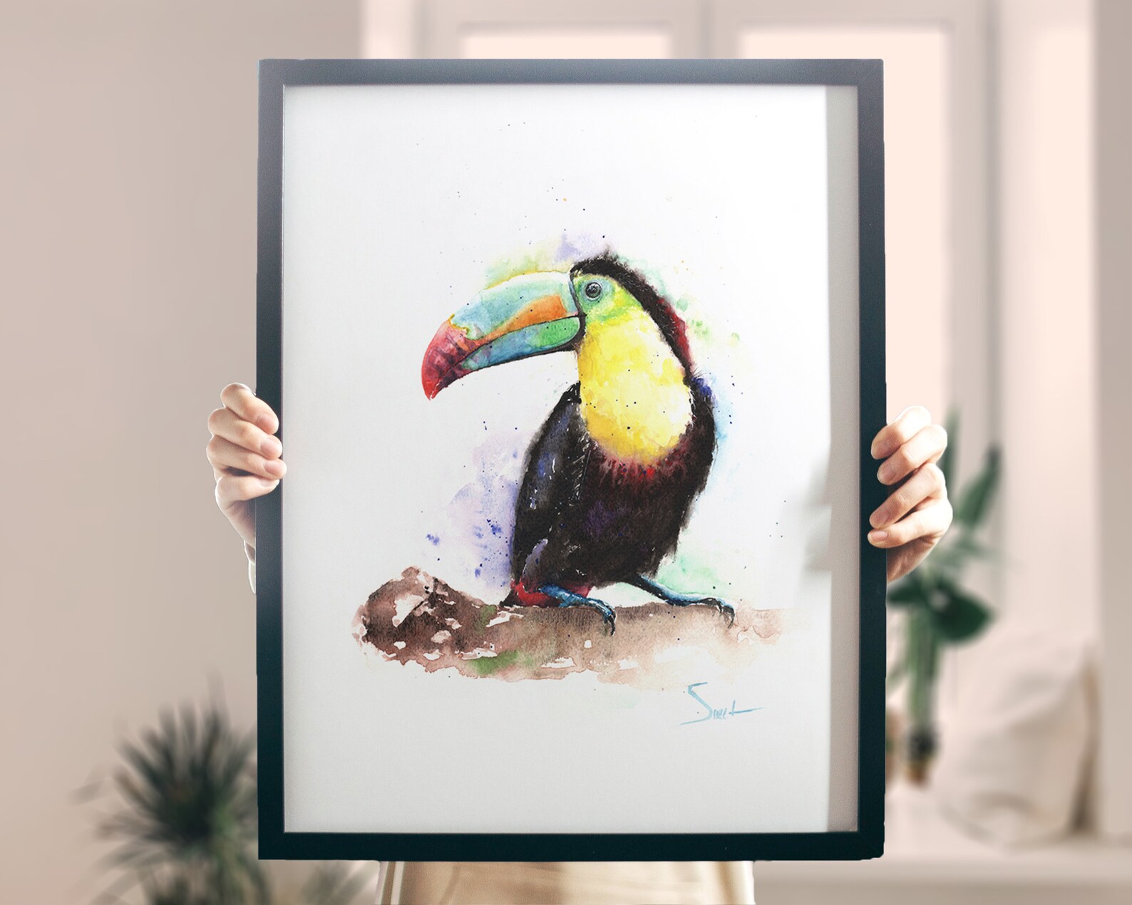 Keel Billed Toucan Art Print Watercolor Bird Painting by Eric - Etsy