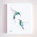 Two Turquoise Hummingbirds Watercolor Painting Art Print by Eric Sweet ...