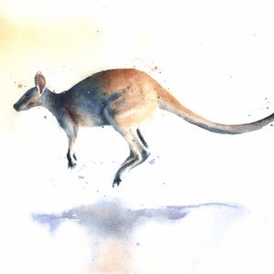 Watercolor Kangaroo Print - Australian Wildlife Art - Etsy