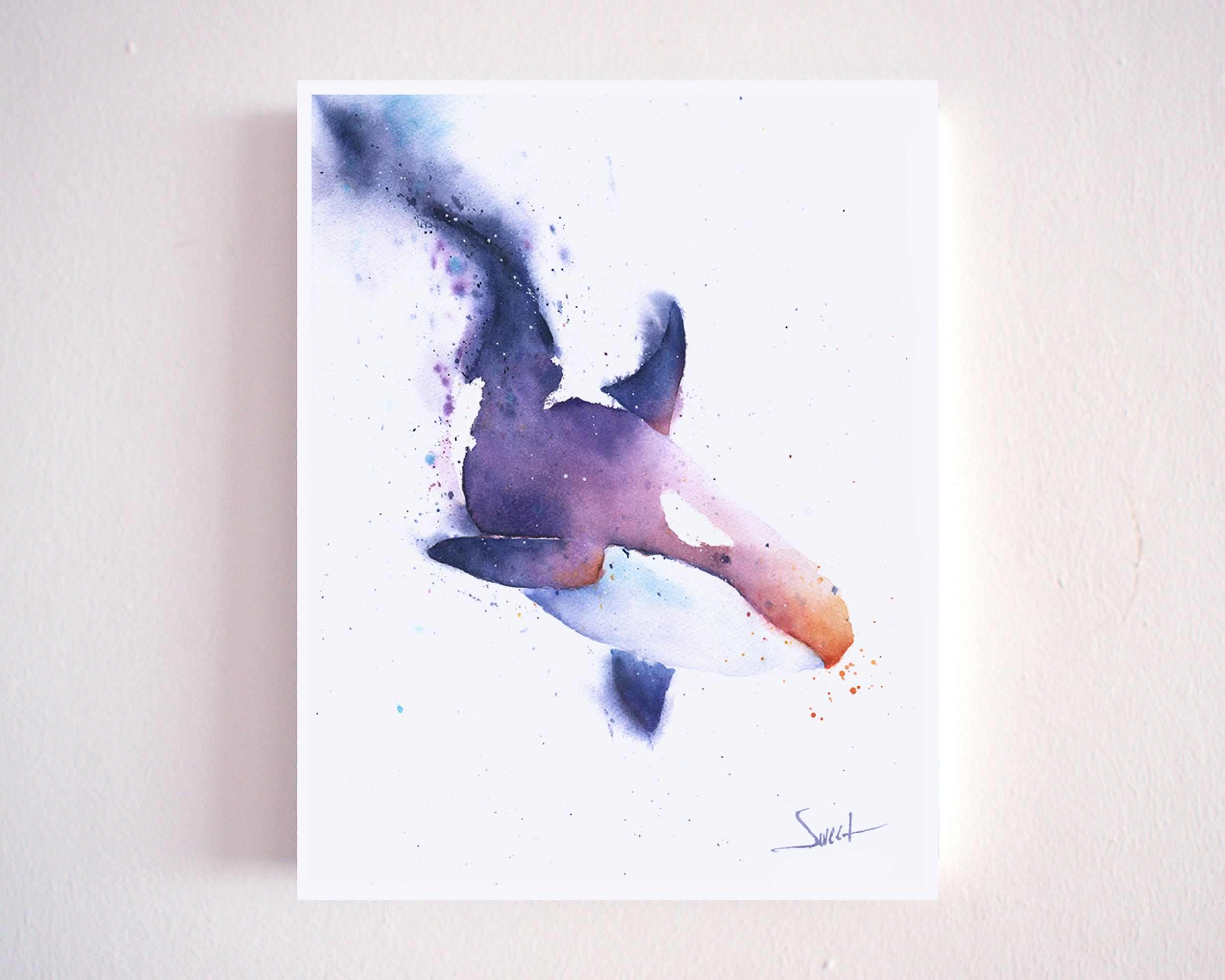 Orca Art Whale Decor Watercolor Painting Art Print by Eric - Etsy