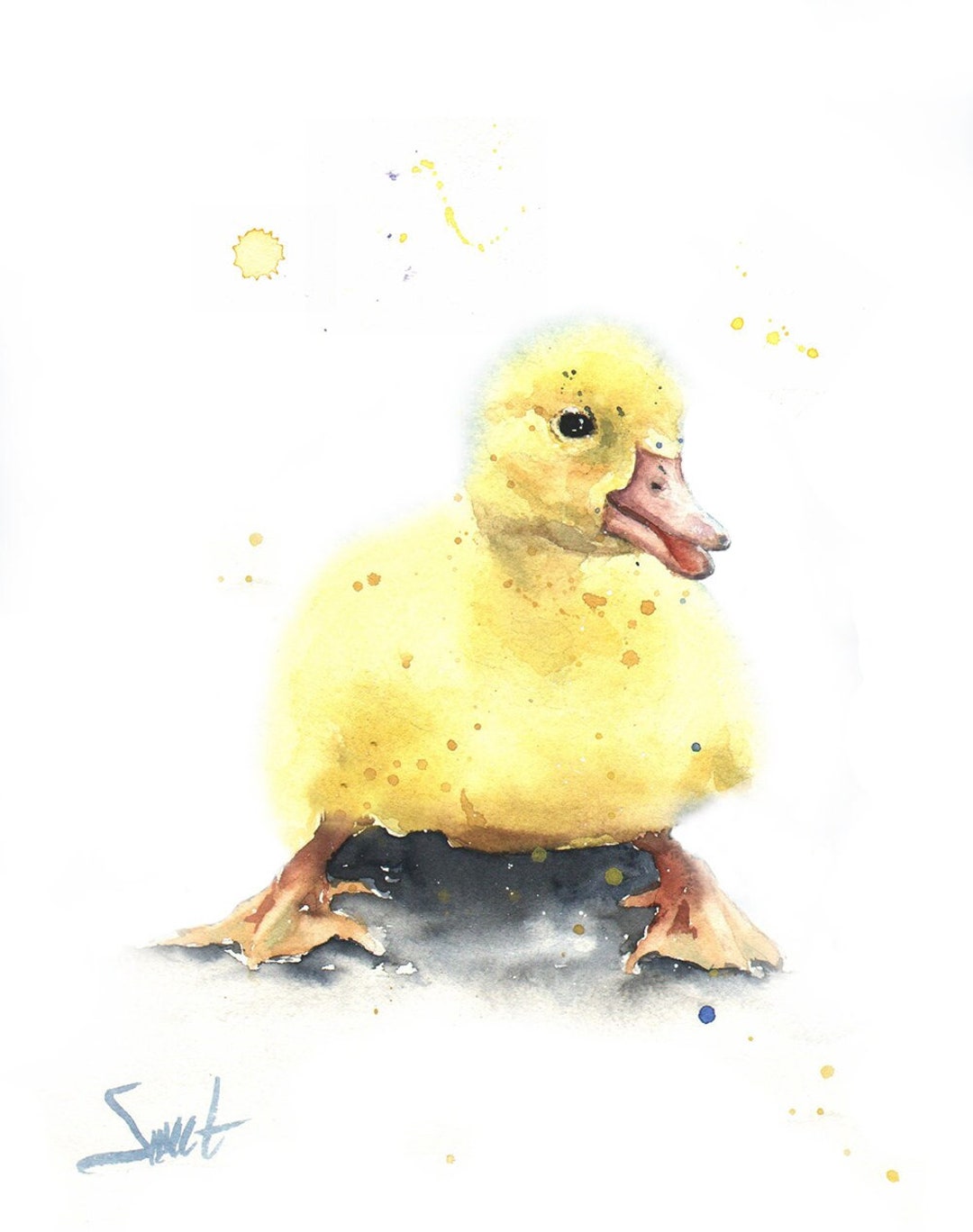 Duckling Watercolor Painting Art Print by Eric Sweet - Etsy