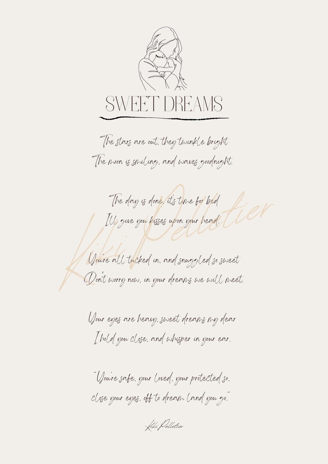 Bed Time Poem, Nursery Poem, Nursery Bed Time, Time for Bed, Newborn ...