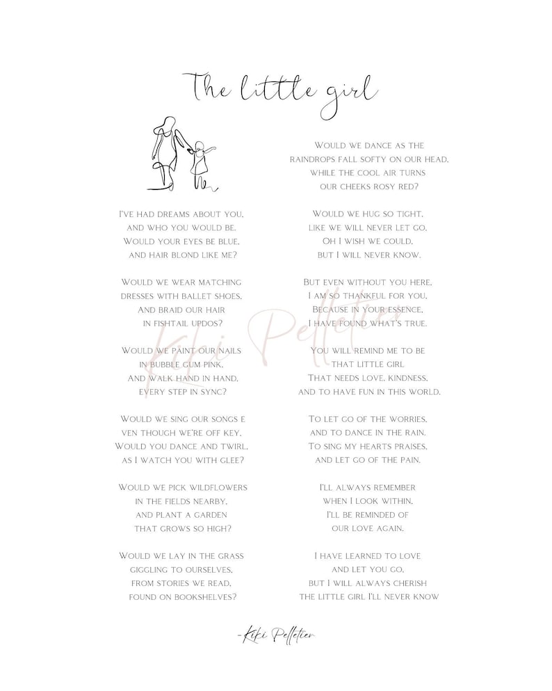 Pregnancy and Infant Loss Poem/ Loss of a Baby Girl / A Letter From ...